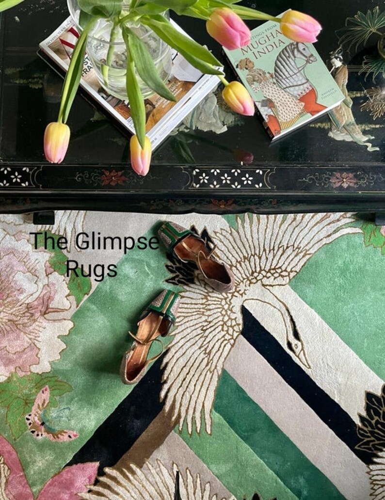 Luxurious Anthropologie Bird Rug Organic Wool & Viscous, 6x9 Feet Use ...