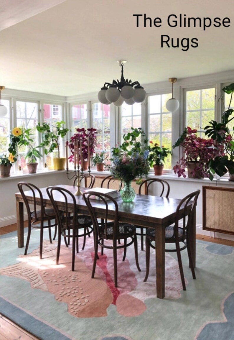 Shell Wool & Viscous Rug, Modern Hand Tuft Rug, Handmade Woolen ...