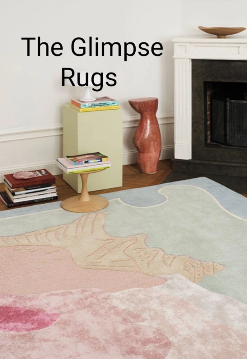 Shell Wool & Viscous Rug, Modern Hand Tuft Rug, Handmade Woolen ...