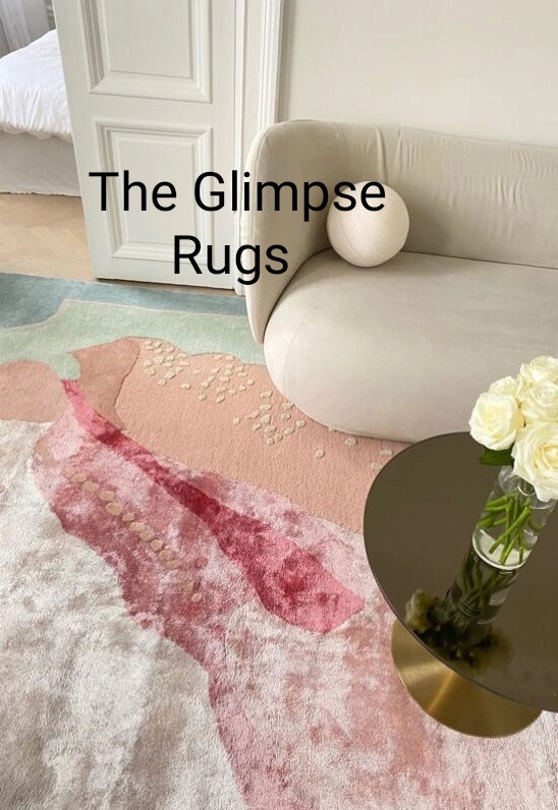 Shell Wool & Viscous Rug, Modern Hand Tuft Rug, Handmade Woolen ...