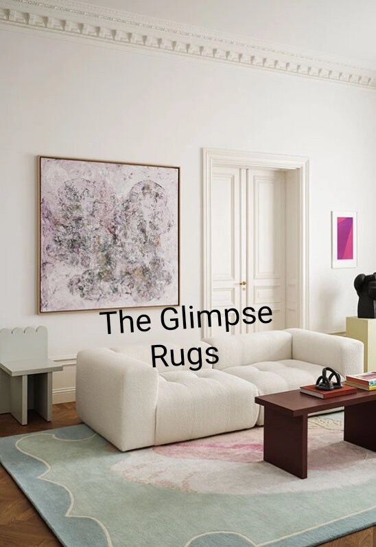 Shell Wool & Viscous Rug, Modern Hand Tuft Rug, Handmade Woolen ...