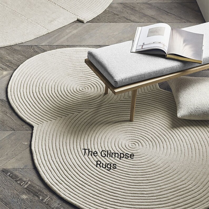 Oval Shape Cream-white/grey, Hand-tufted 100% Wool Handmade Area Rug ...