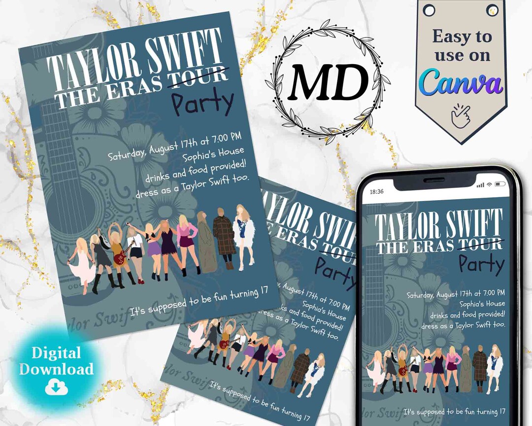 Taylor Swift the Eras Party Swiftie Birthday Invitation - Etsy UK