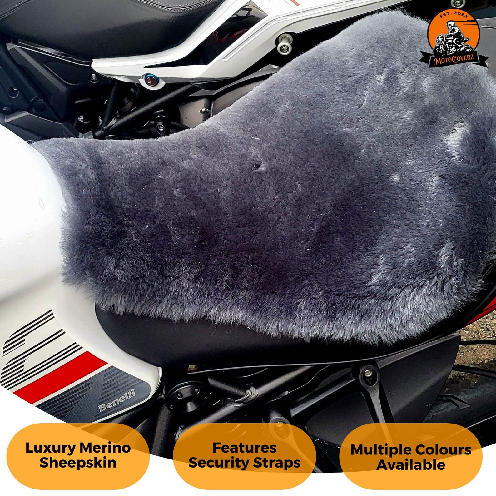 Universal Sheepskin Motorcycle Seat Cover Comfort Seats Protector With ...