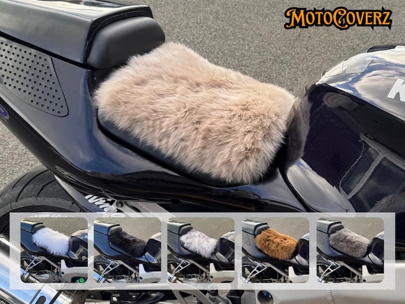 Universal Sheepskin Motorcycle Seat Cover Comfort Seats Protector With ...
