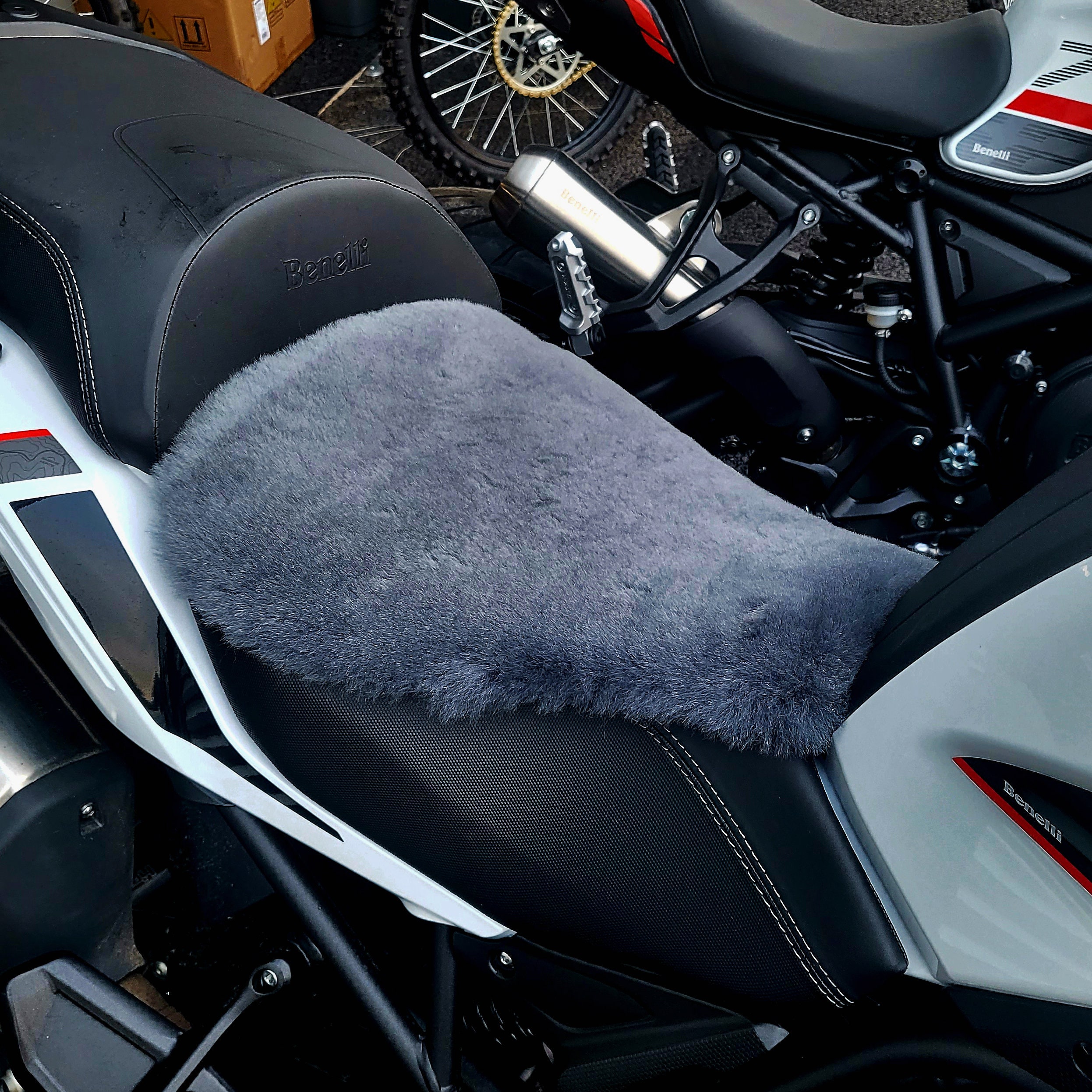 Universal Sheepskin Motorcycle Seat Cover Comfort Seats Protector With ...