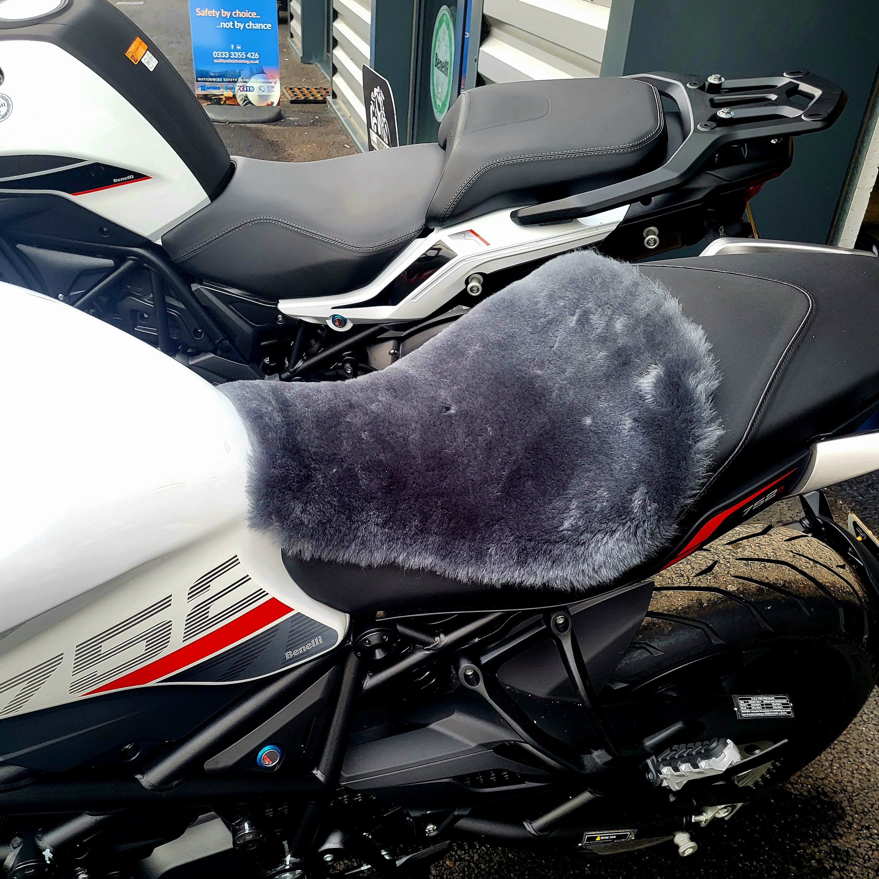 Universal Sheepskin Motorcycle Seat Cover Comfort Seats Protector With ...