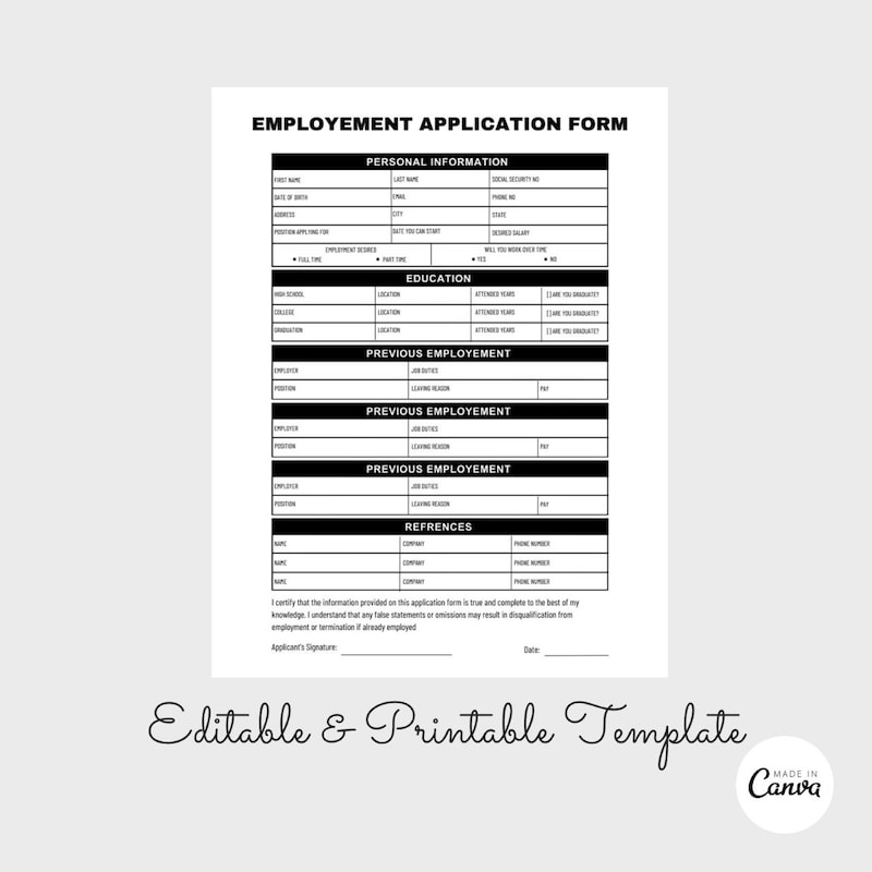 Employment Application - Etsy