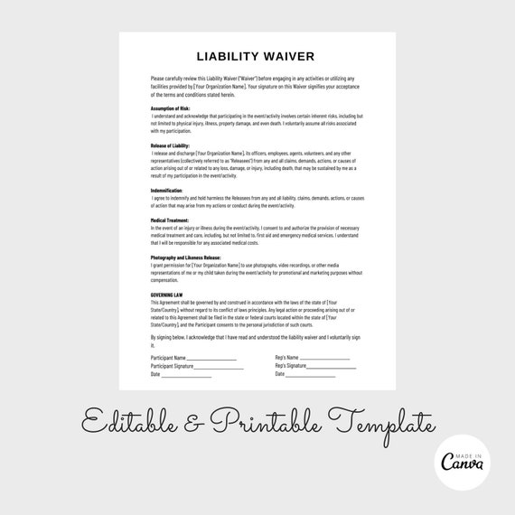 Waiver Of Liability Form