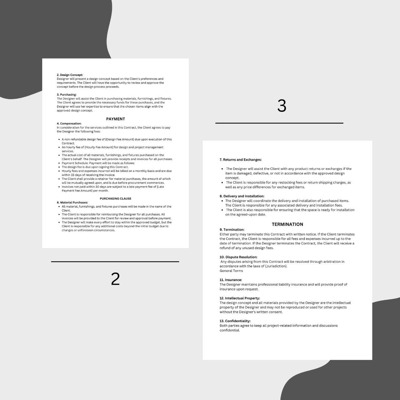 Interior Design Contract Template, Interior Designer Service Agreement ...