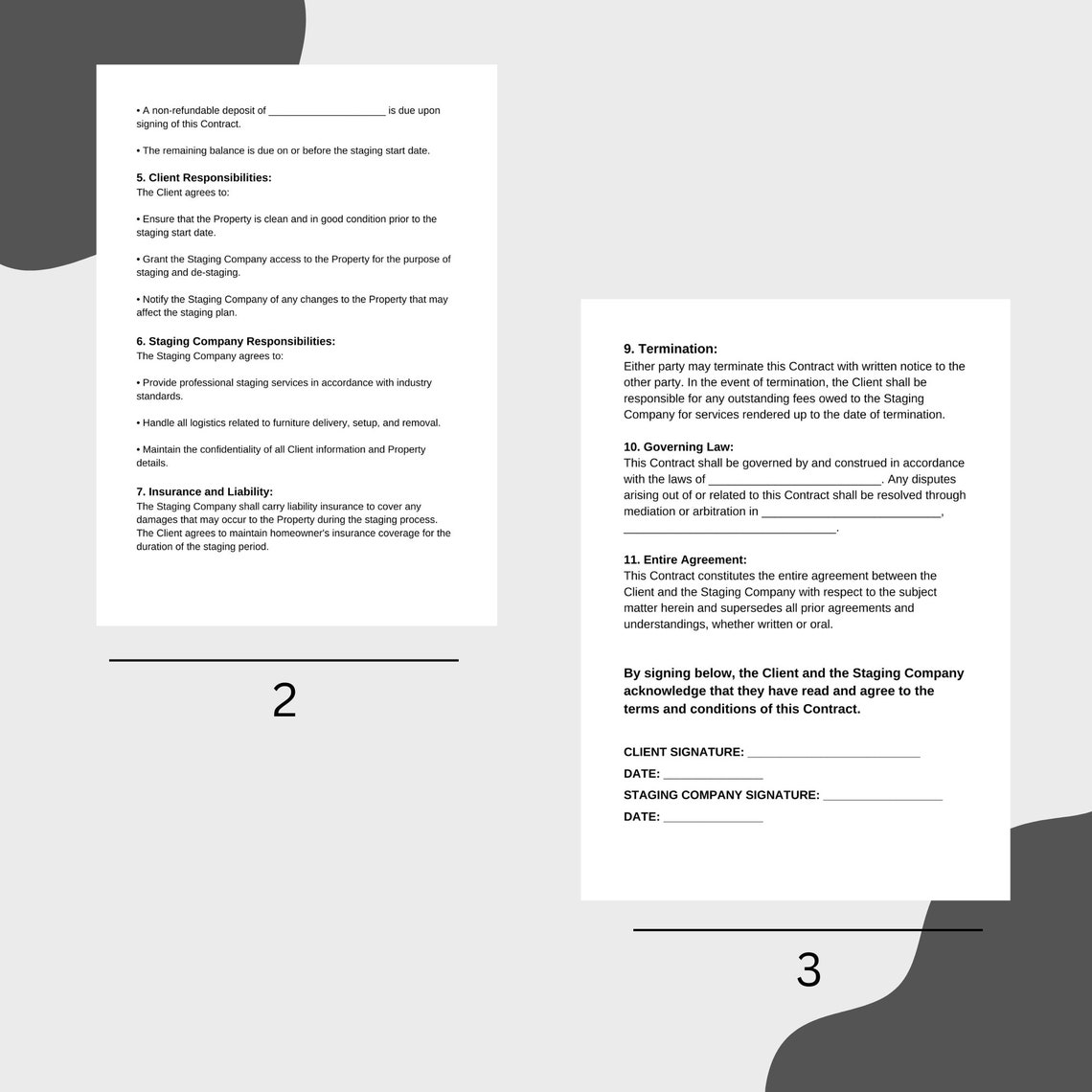 Home Staging Contract Template, Home Staging Agreement, Home Staging ...