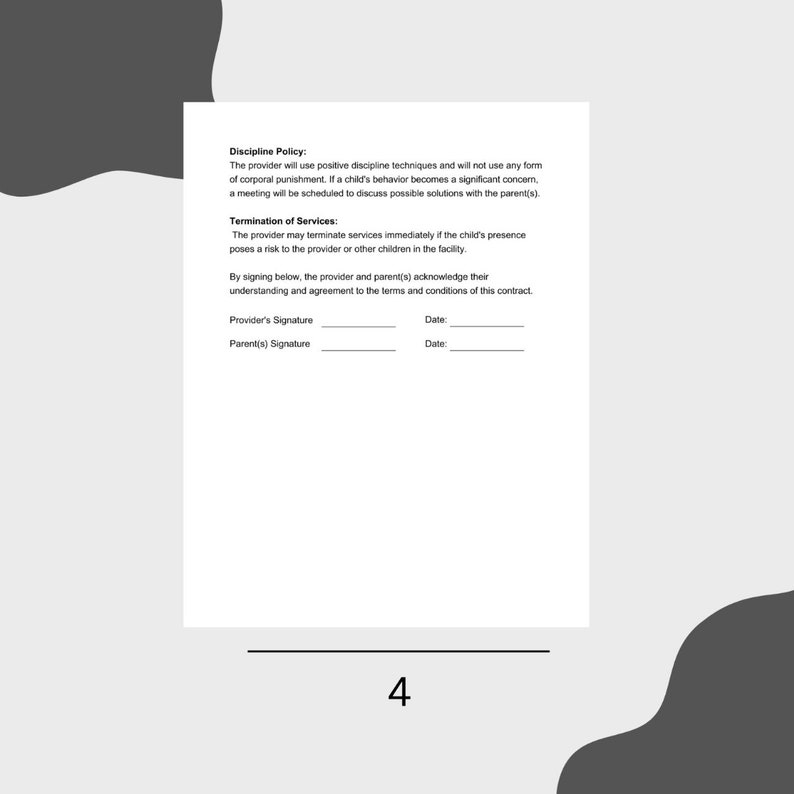 Editable Daycare Contract, Daycare Forms, Childcare Forms, Daycare ...