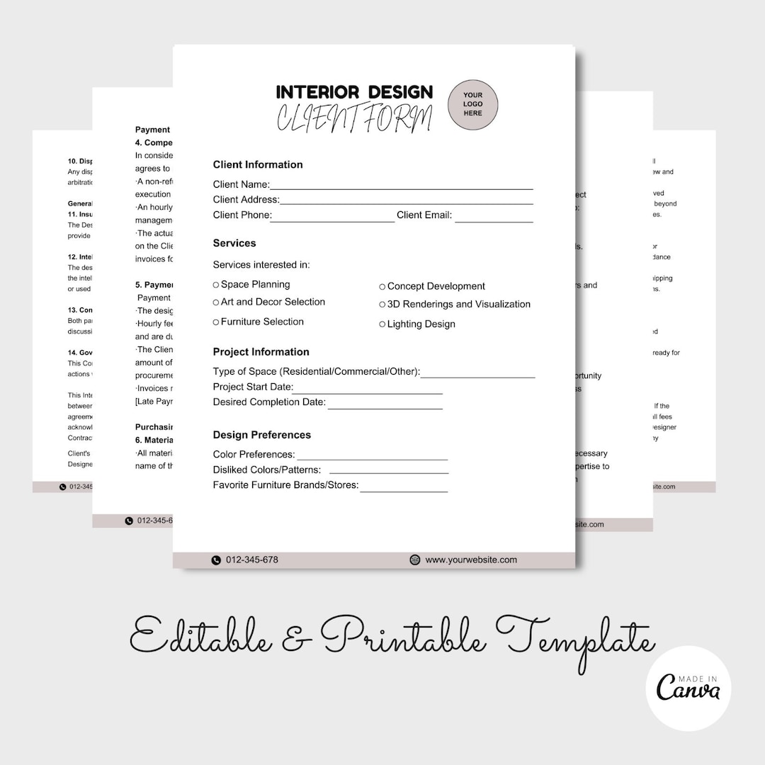 Interior Design Contract Template, Interior Designer Service Agreement ...