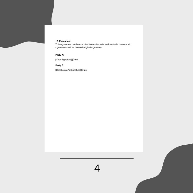 Editable Collaboration Agreement, Business Collaboration, Project ...