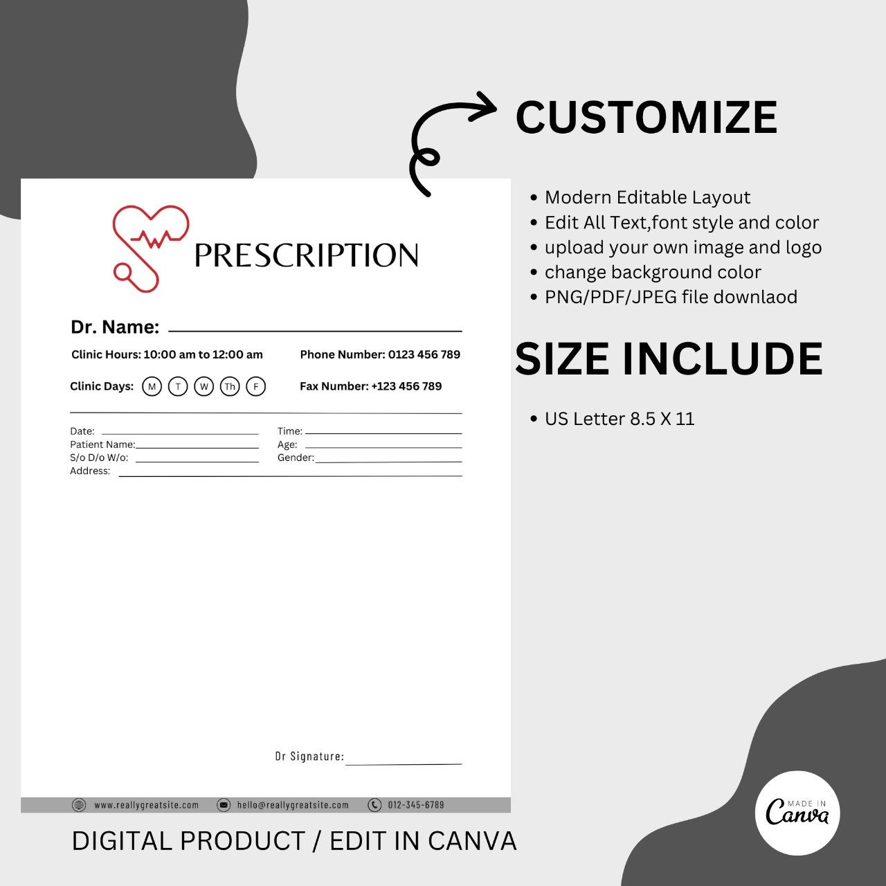 Blank Prescription Pad, Prescription Pad Template, Printable ...