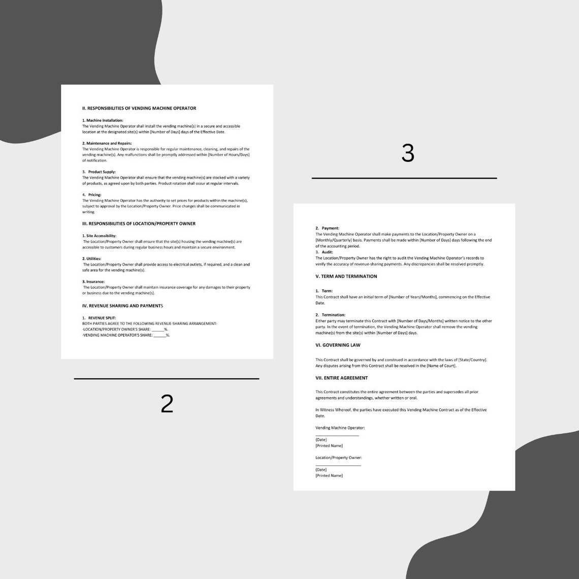 Professional Vending Machine Contract Template, Vending Rental Forms ...