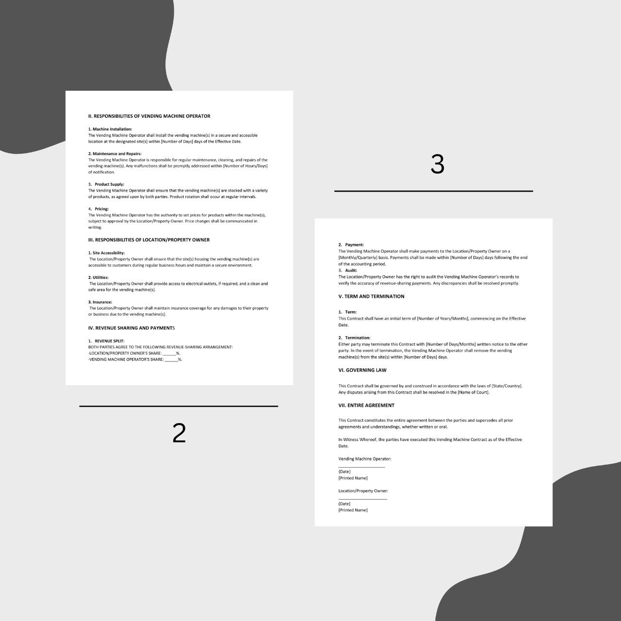 Professional Vending Machine Contract Template, Vending Rental Forms ...