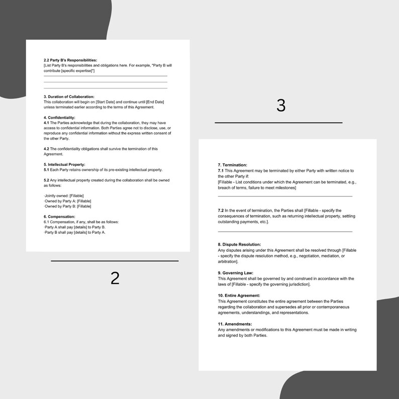 Editable Collaboration Agreement, Business Collaboration, Project ...