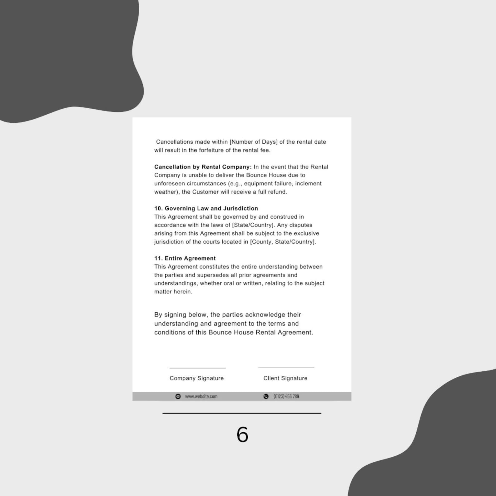 Bounce House Rental Agreement, Inflatable Bounce House Contract, Bounce ...