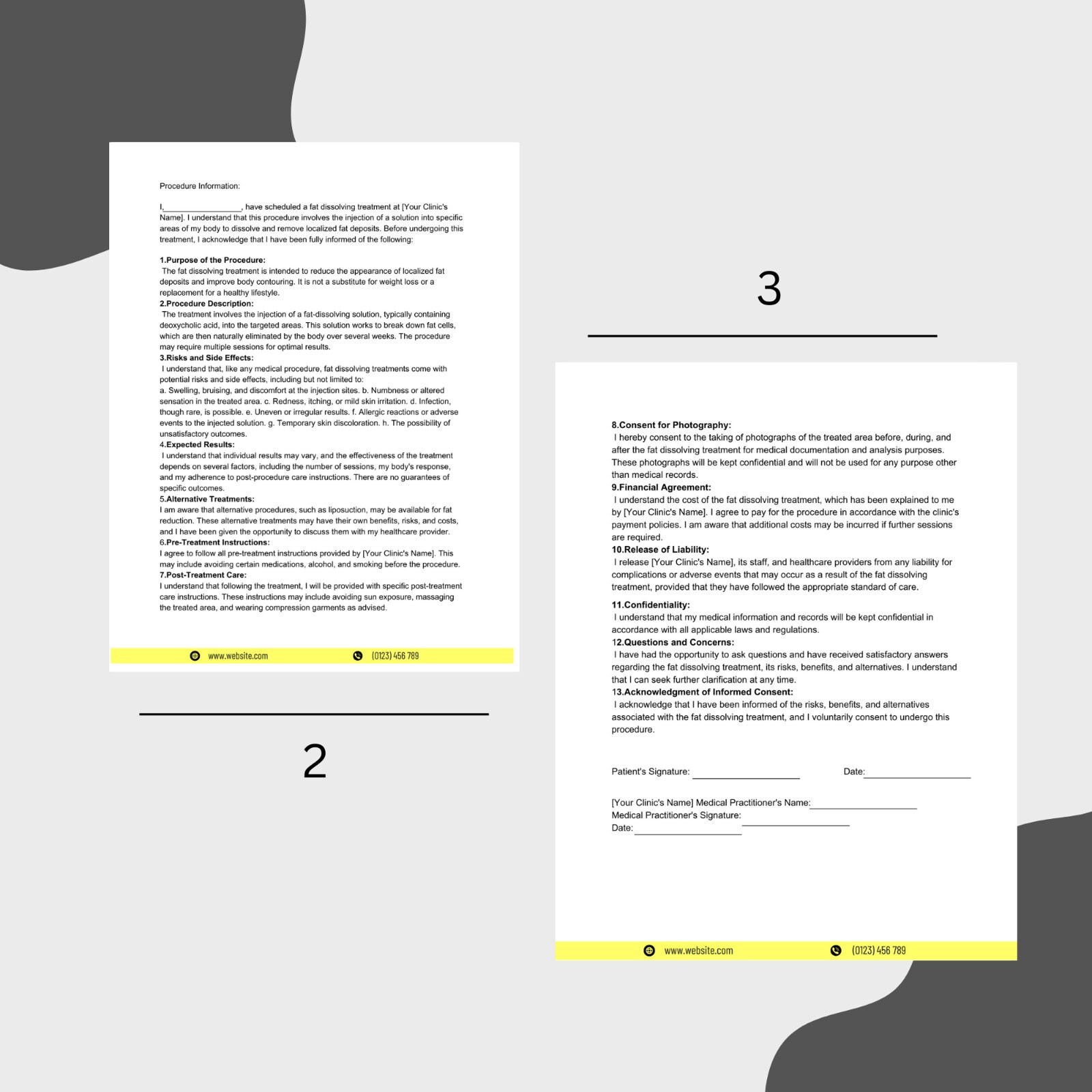 Fat Dissolve Consultation Forms, Client Intake Form, Esthetician Form ...