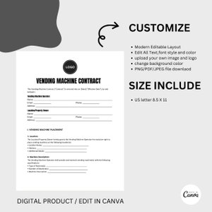 Professional Vending Machine Contract Template, Vending Rental Forms ...