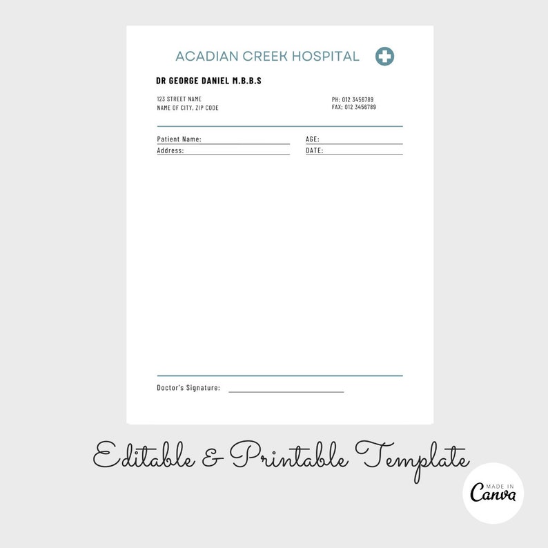 Blank Prescription Pad, Prescription Pad Template, Printable ...