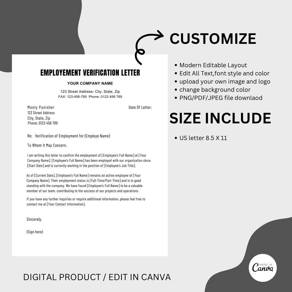 Employment Verification Letter, Employee Salary Verification Template ...