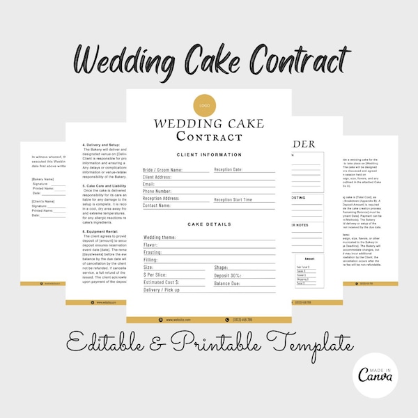 Cake Contract Template - Etsy UK