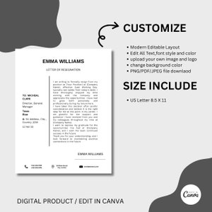 Professional Resignation Letter, Notice Letter, Letter of Resignation ...