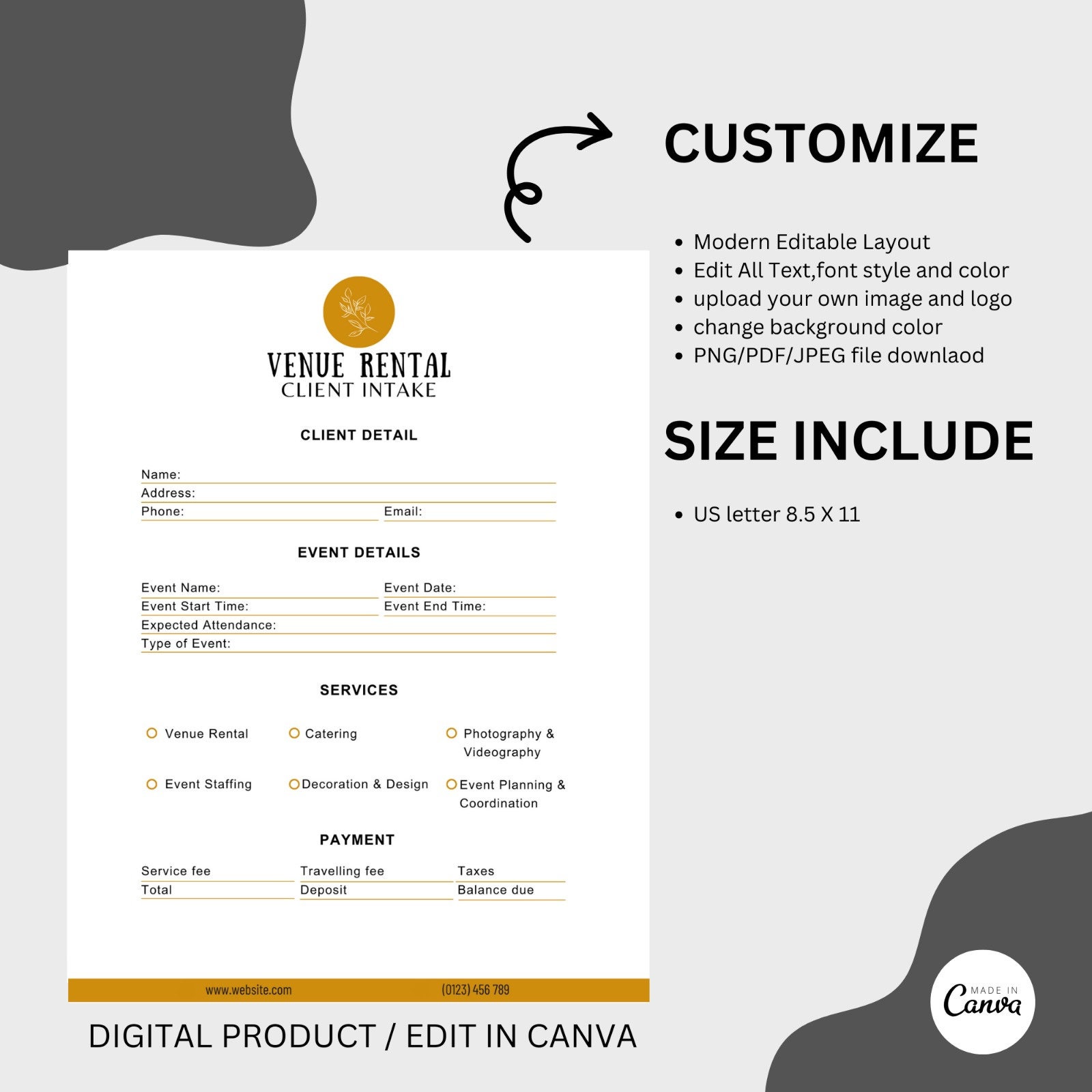 Venue Rental Contract, Wedding Venue Contract, Venue Rental Agreement ...