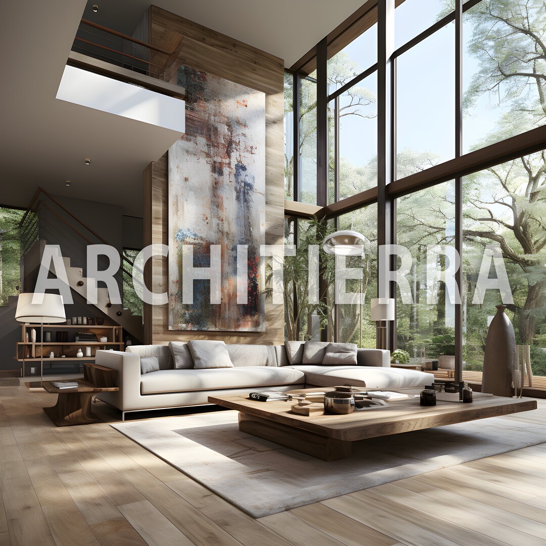 10 Modern Interior Wall Art Stock Images – Set of 10 Living Room ...