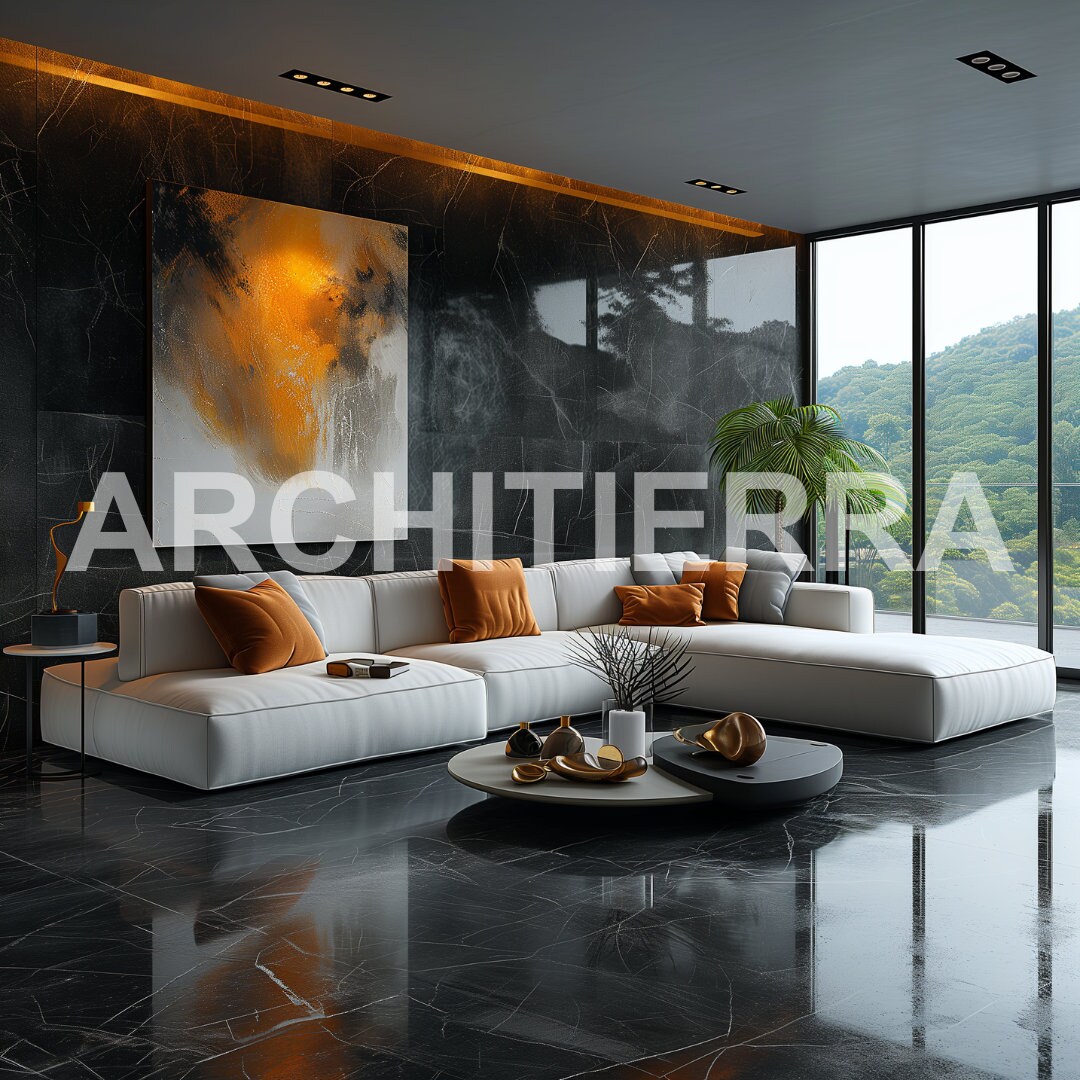 Modern Marble House Stock Images Marble Living Room With Scenic View ...