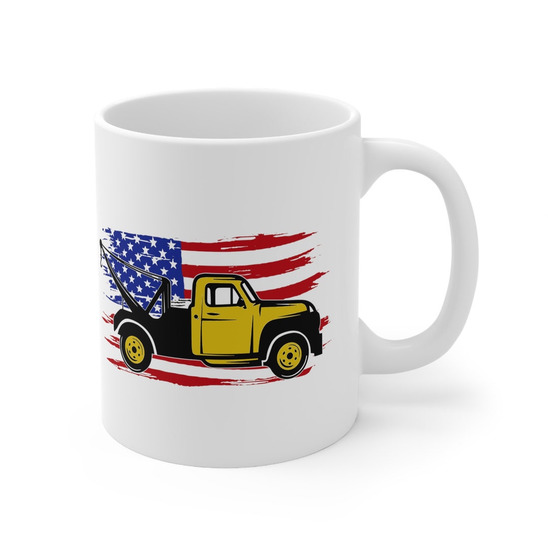 Patriotic Tow Trucking Mug, Trucking Gifted, USA Truck Driver Gift ...