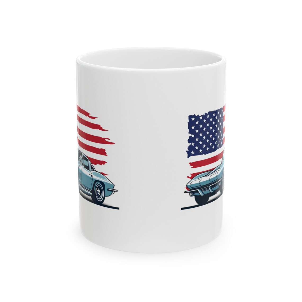 Blue 1966 Corvette Stingray Mug American Flag Classic Car Collector ...
