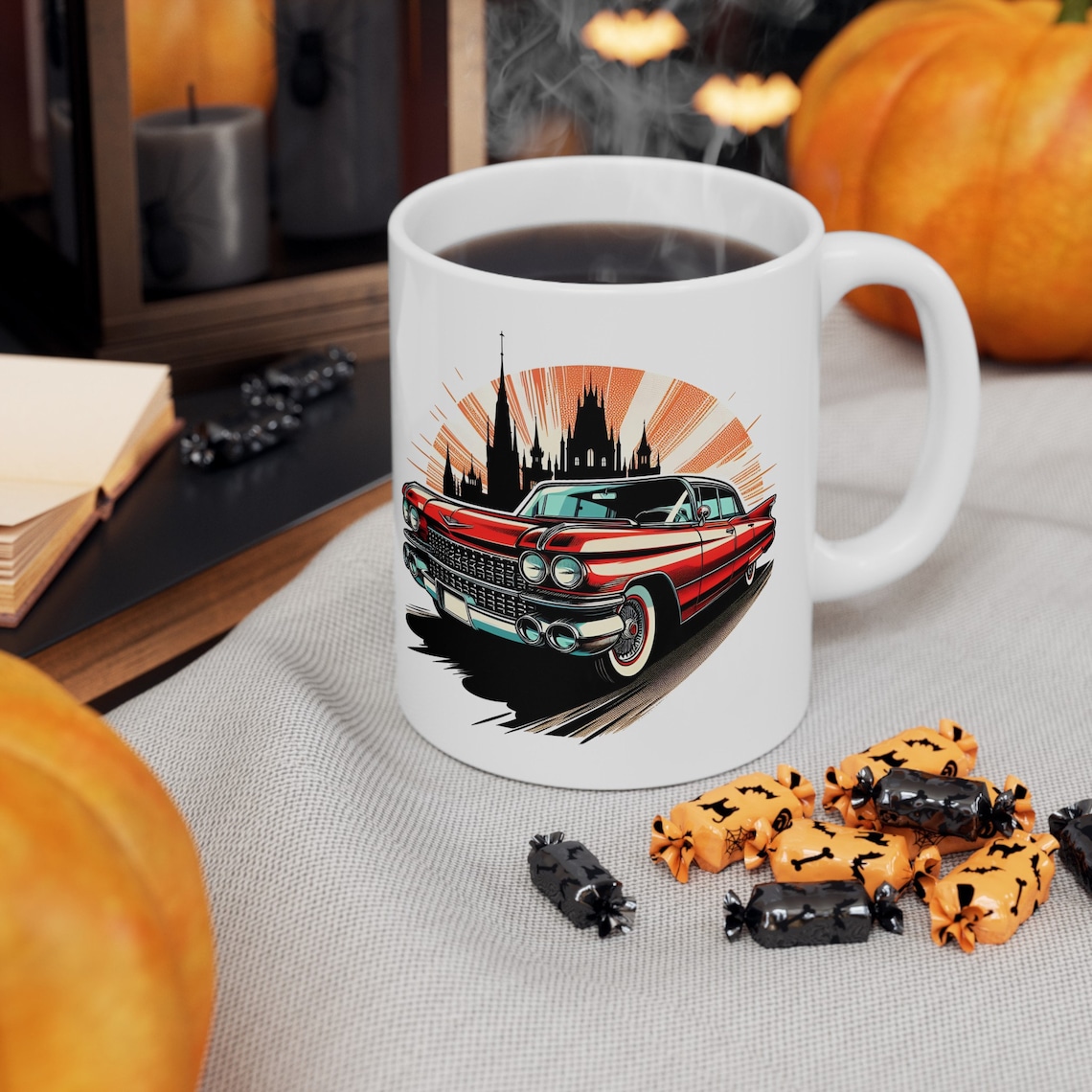 1959 Cadillac Eldorado Mug Classic Car Enthusiast 11oz Red Coupe Coffee ...