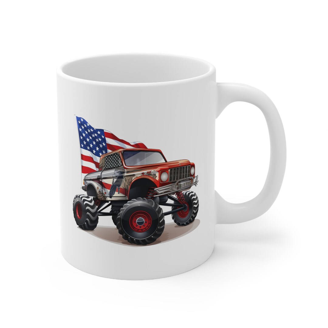 4x4 Ford Bronco With American Flag Mug | Celebrate Adventure and ...