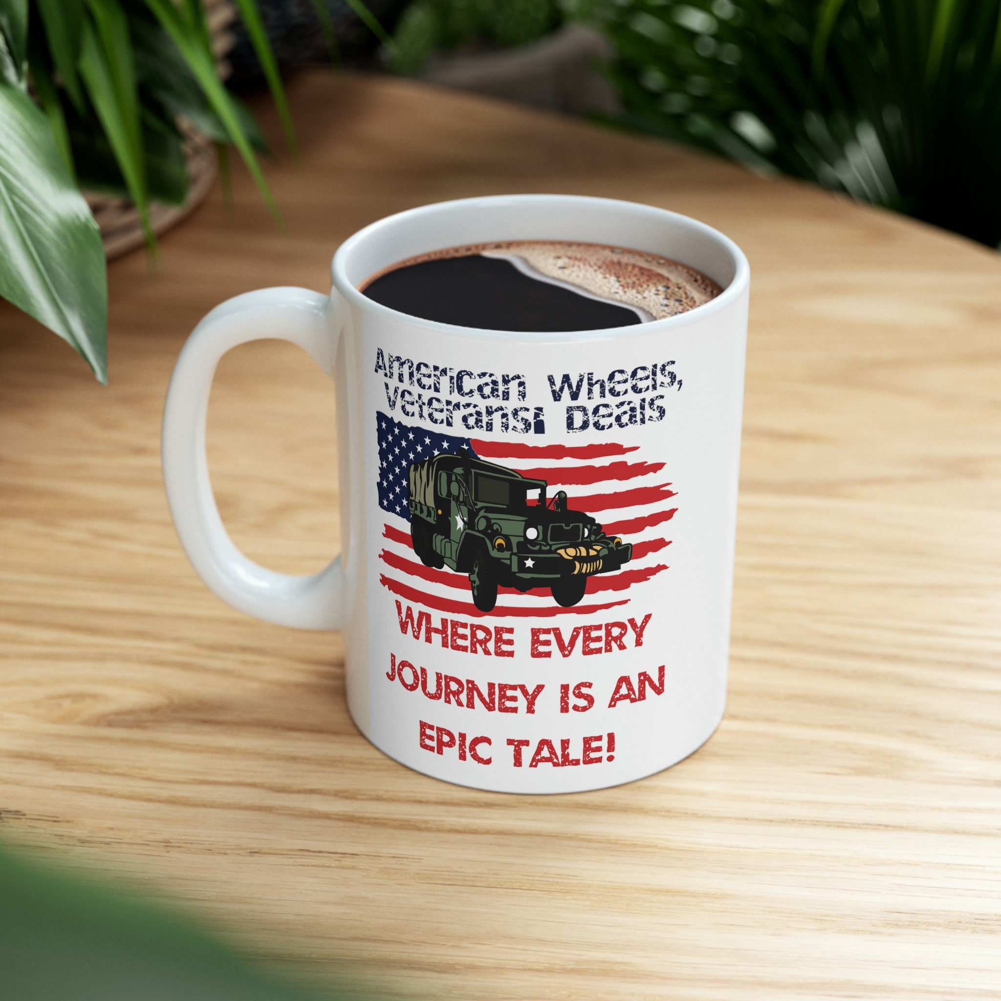 U.S. Army 'deuce & a Half' Truck Mug With American Flag Celebrate ...