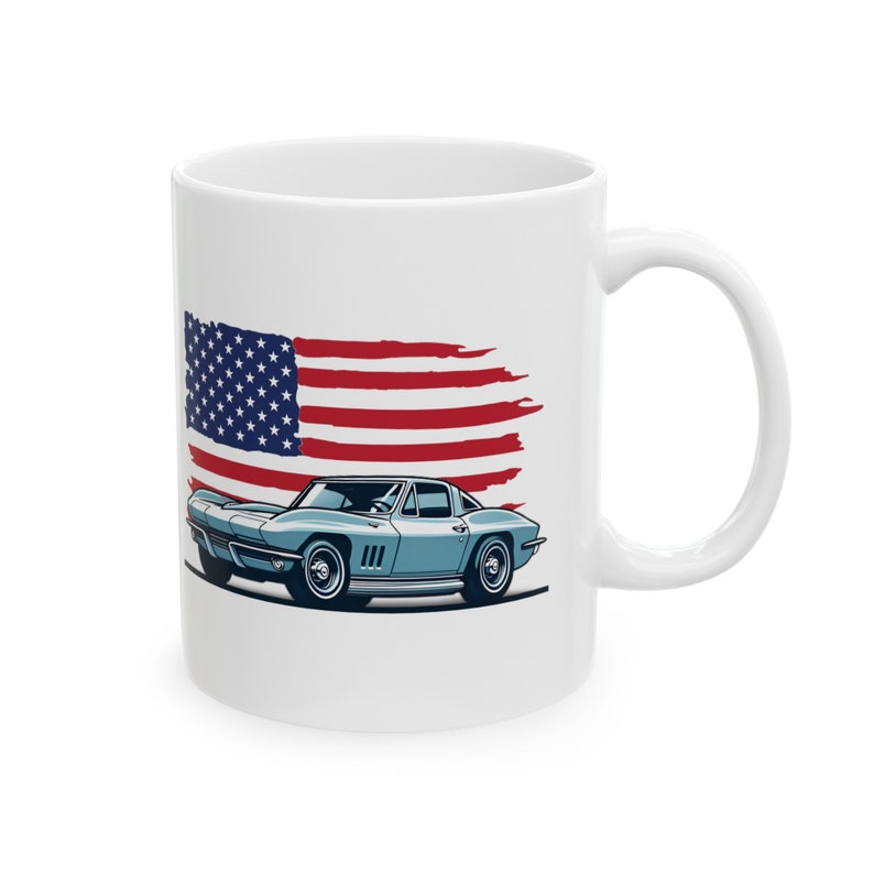 Blue 1966 Corvette Stingray Mug - American Flag Classic Car Collector ...