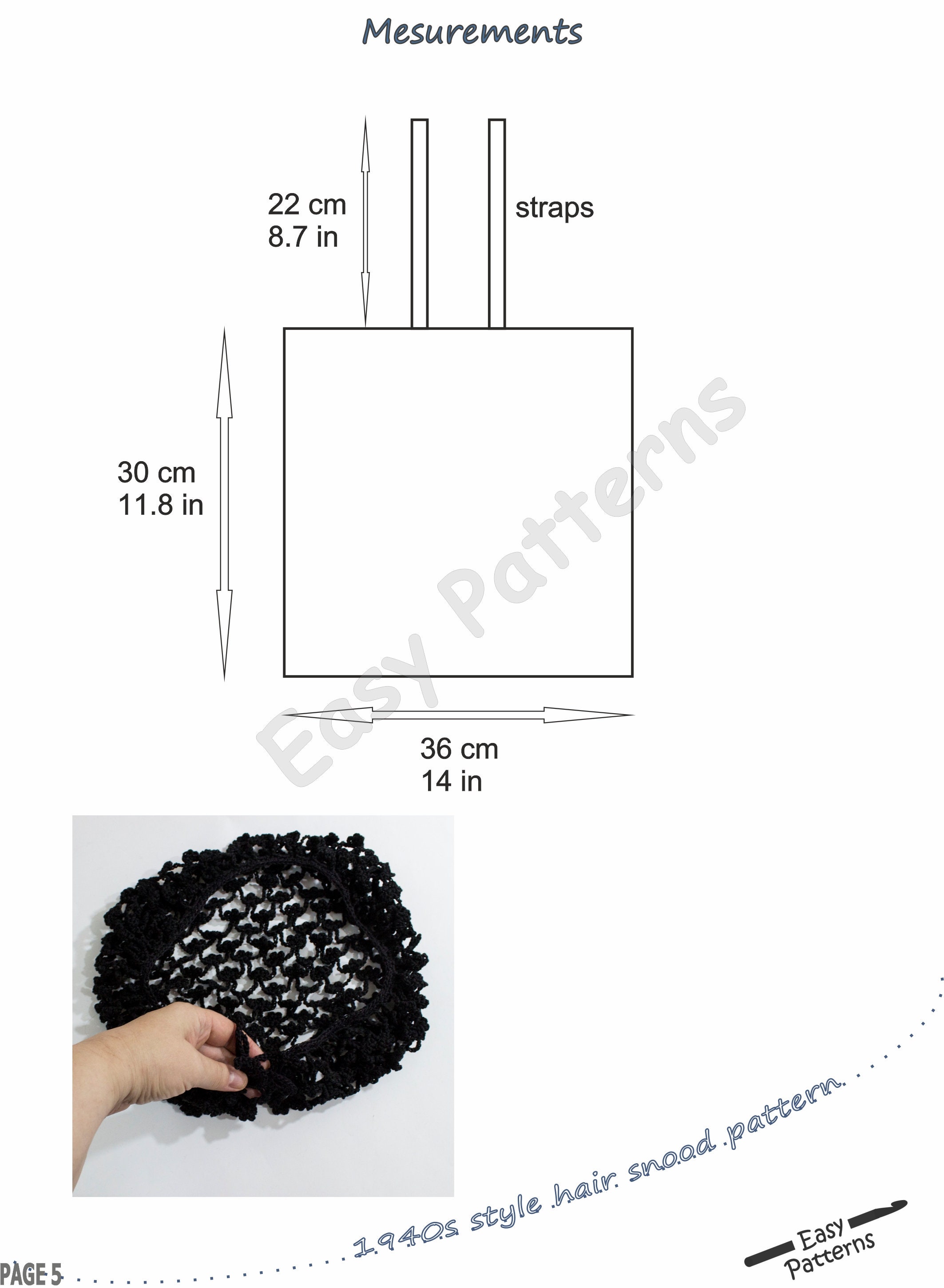 1940s Crochet Hair Net Pattern Easy Crochet Black Hair Snood Tutorial ...