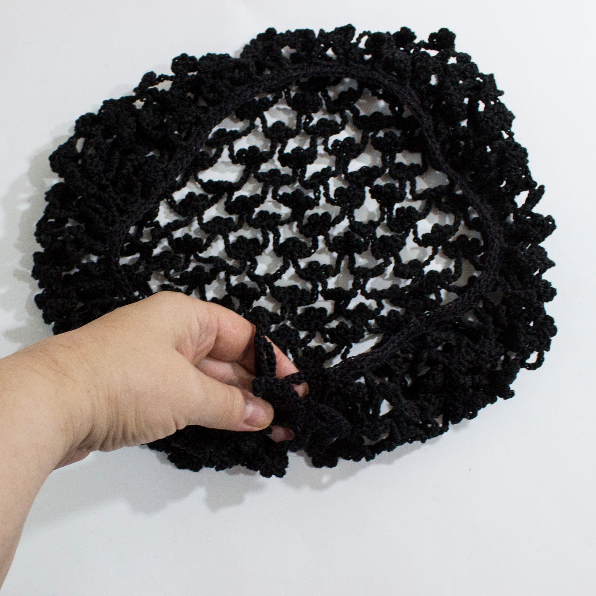 1940s Crochet Hair Net Pattern Easy Crochet Black Hair Snood Tutorial ...
