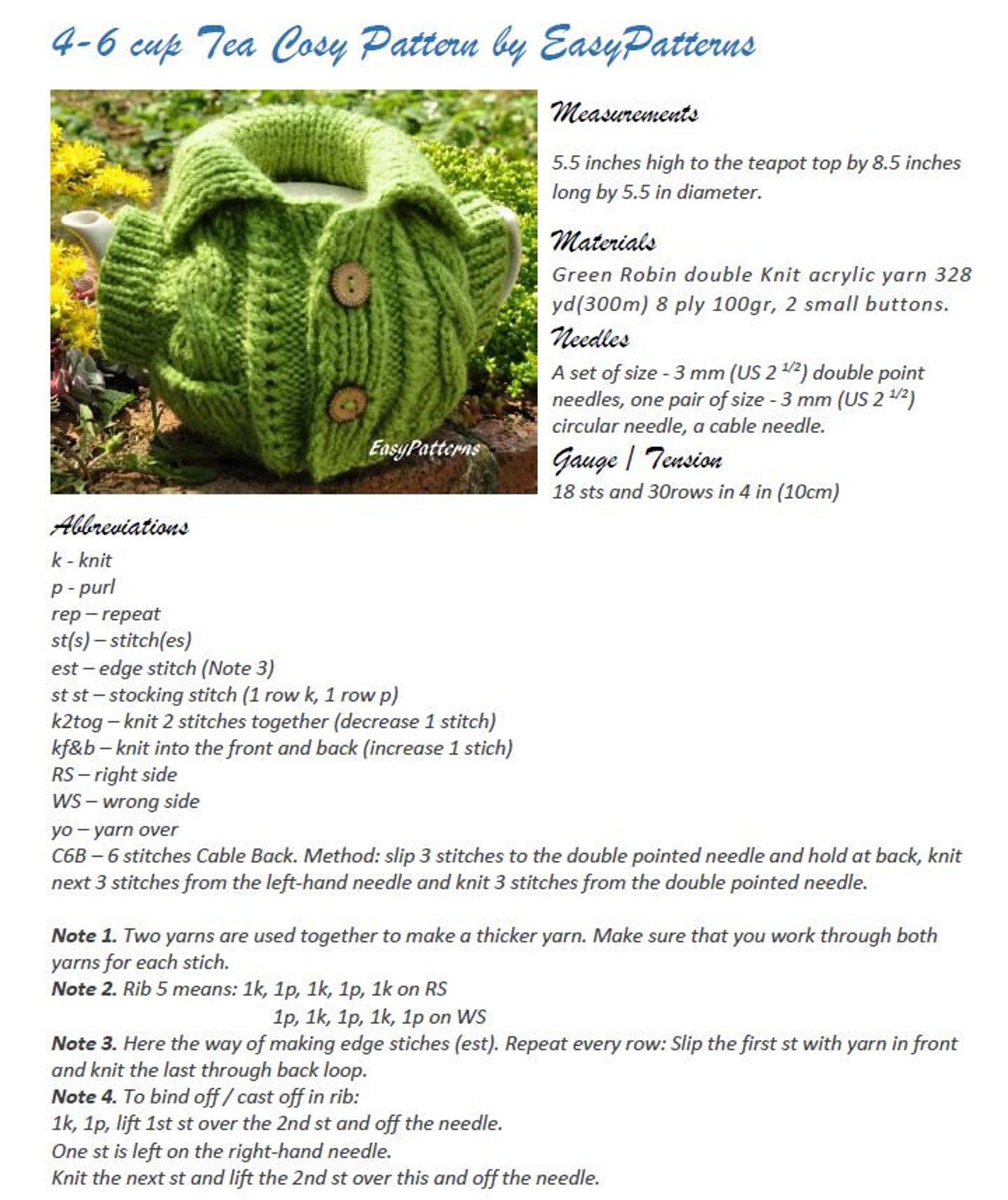 Sweater Tea Cosy Pattern 6 Cup Tea Warmer Promoted to Grandma Step Mom ...