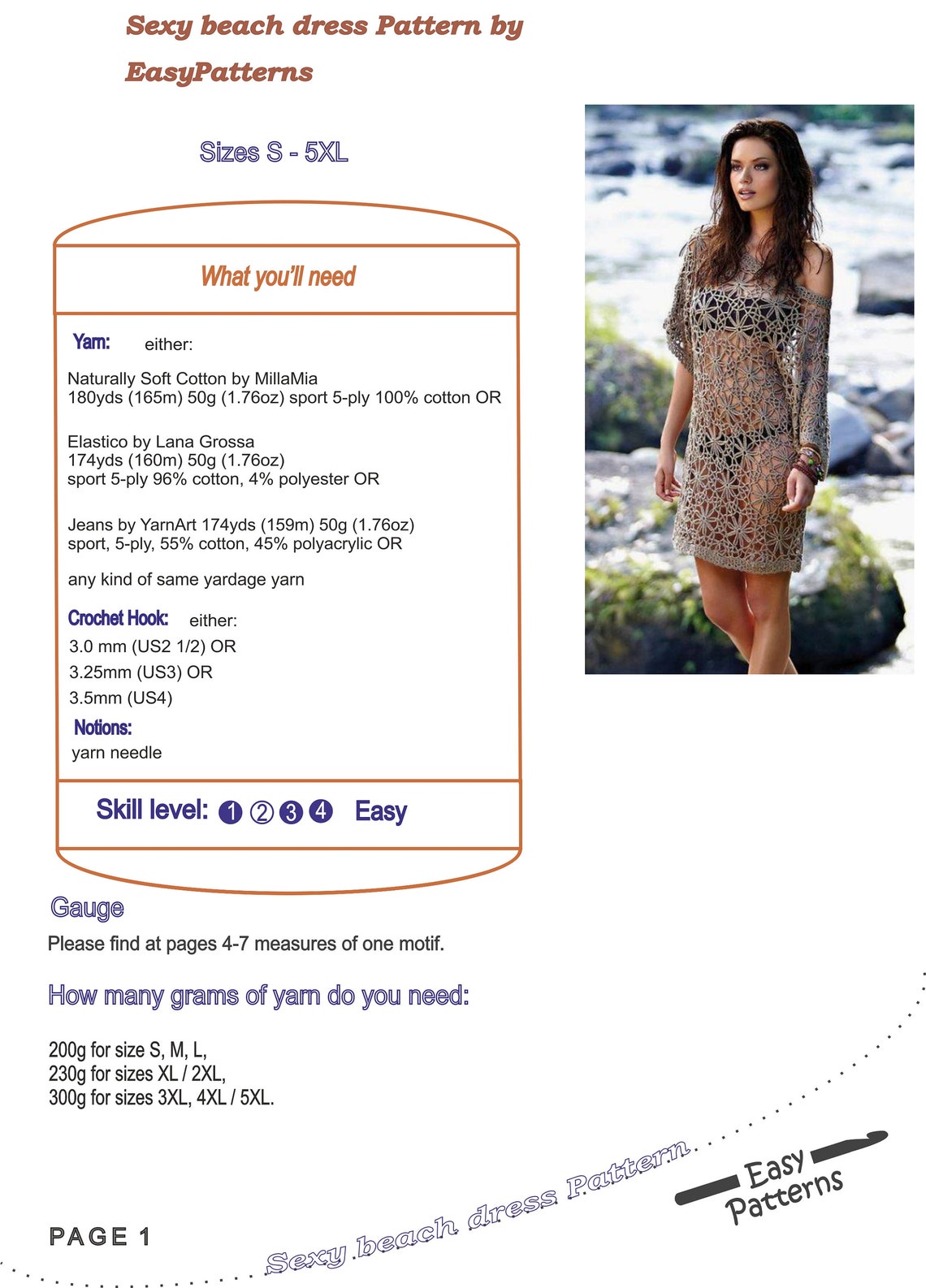 Plus Size Crochet Dress Pattern, Beach Cover up (PDF Pattern) - Etsy