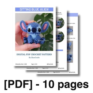 Alieno blu seduto - Schema digitale all'uncinetto [PDF] - Etsy Italia