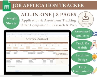 Job Application Tracker Template - Etsy