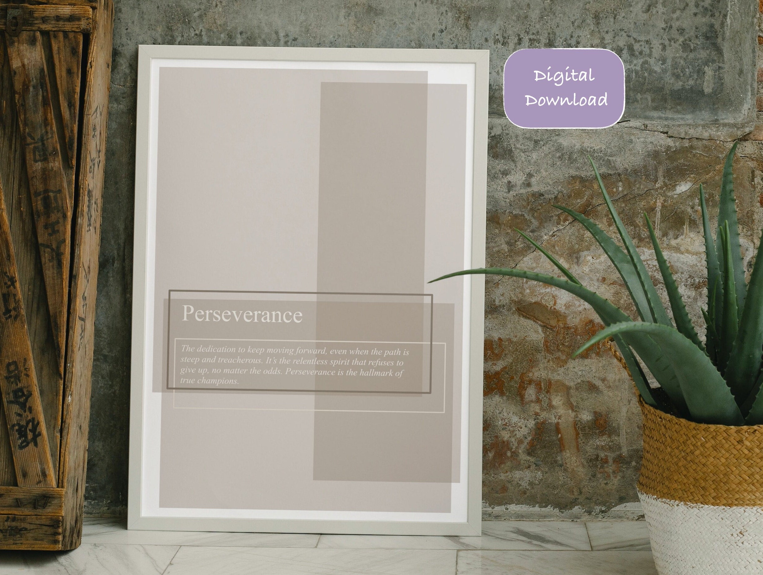 Printable Word Definition Wall Decor Perseverance - Etsy