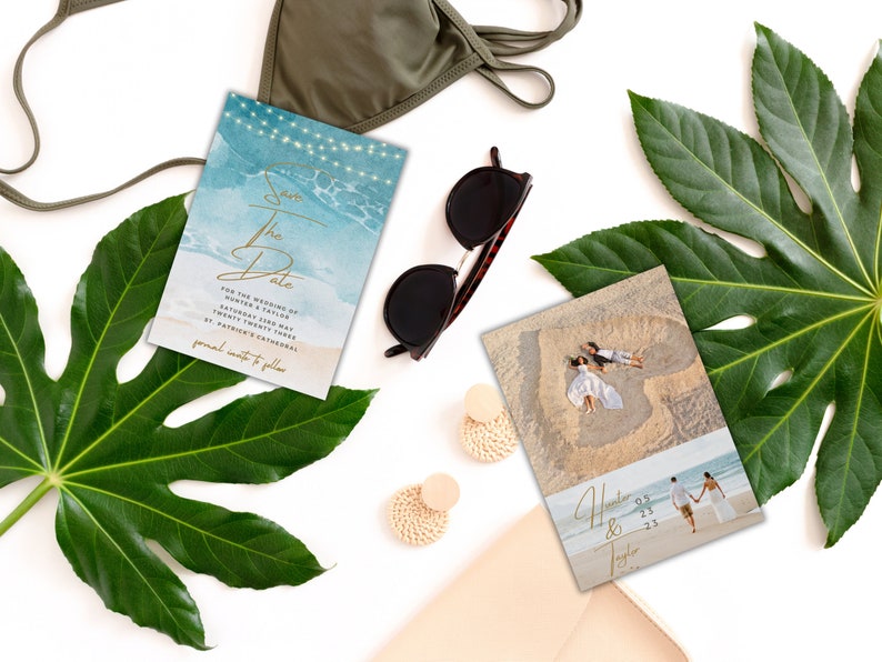 Beach Wedding Save the Date Photo Save the Date Invite Save - Etsy