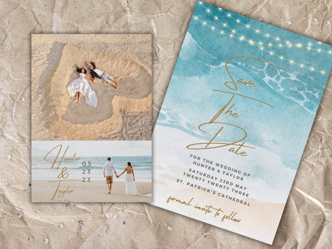 Beach Wedding Save the Date, Photo Save the Date Invite, Save the Date ...