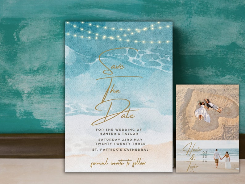 Beach Wedding Save the Date Photo Save the Date Invite Save - Etsy