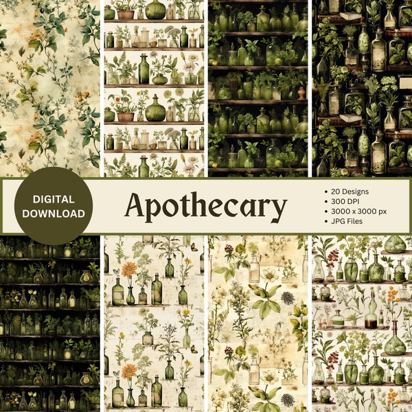 Apothecary Wallpaper - Etsy