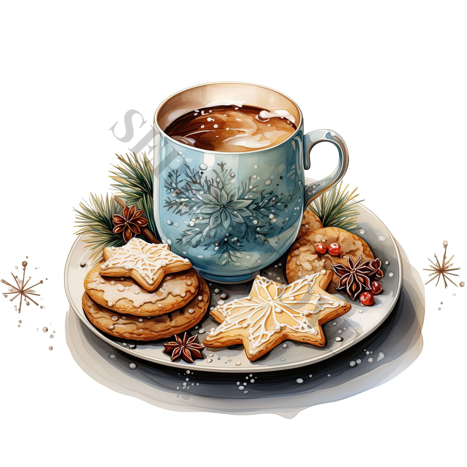 Christmas Treatment Clipart 12 High Quality Pngs Digital - Etsy